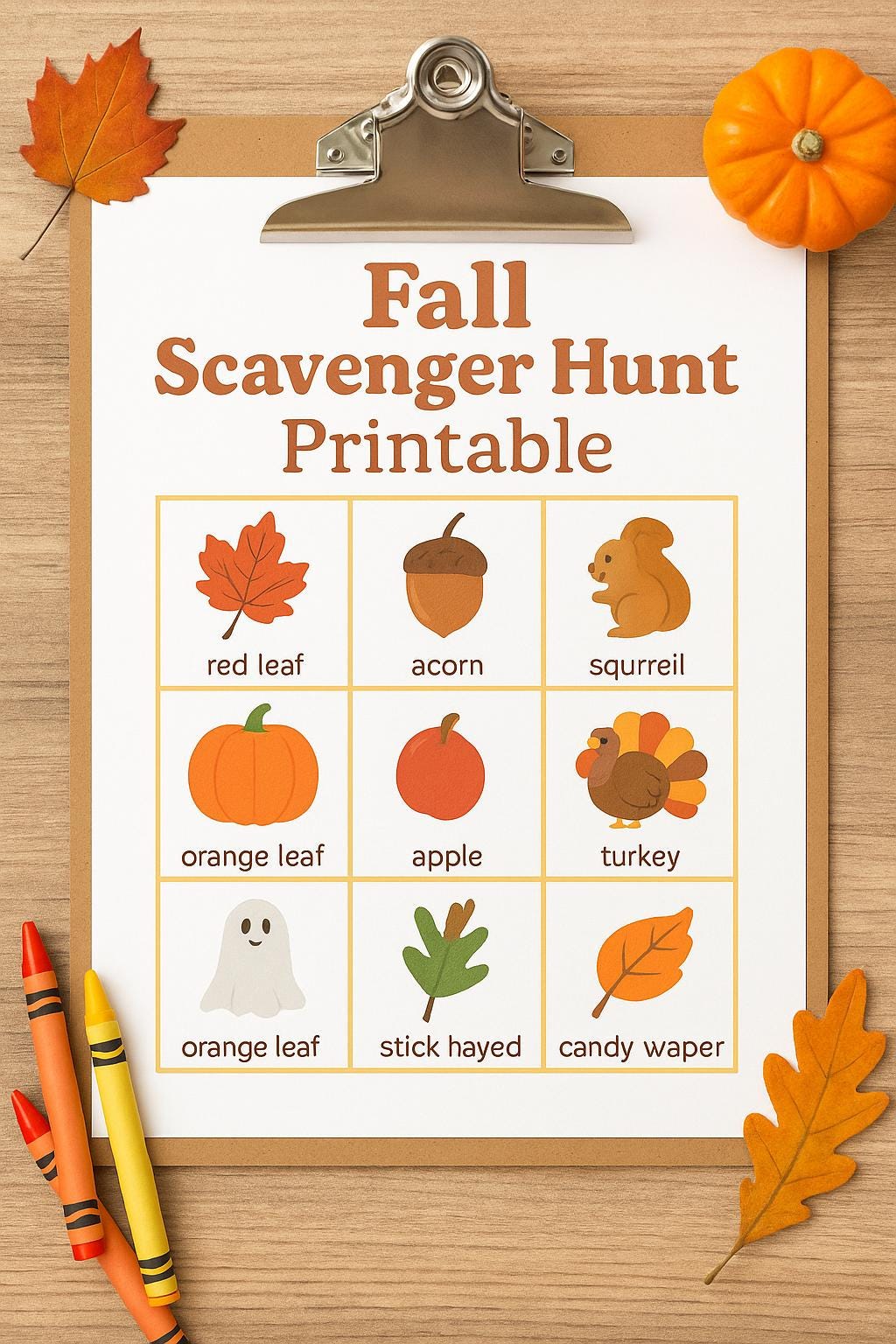 Fall Scavenger Hunt Printable for Kids | Autumn Nature Hunt Activity ...