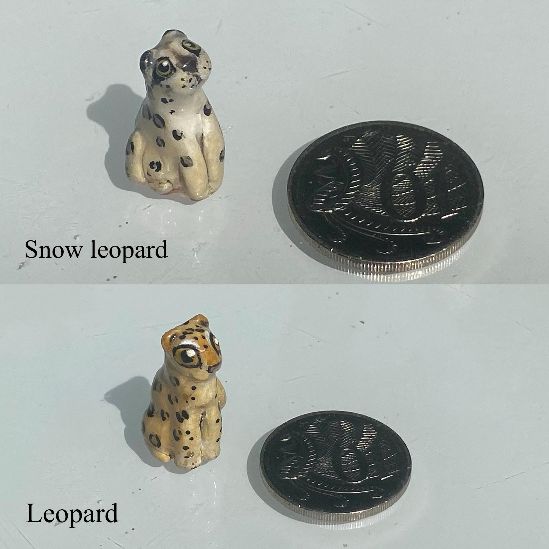 Handmade Big Cat Figurines: Tiger, Leopard, Cheetah, Snow Leopard ...