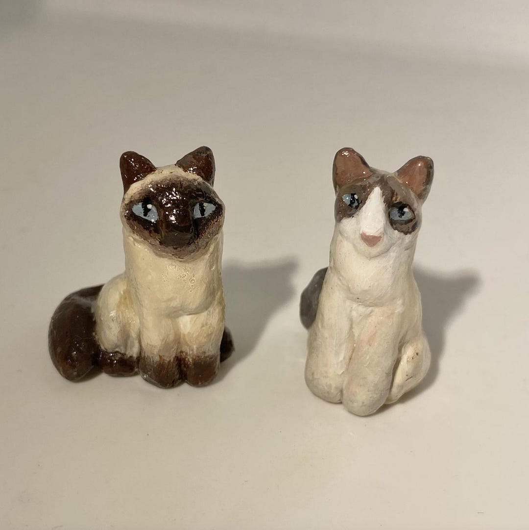 Miniature Handmade Cat Figurine Ragdoll - Etsy