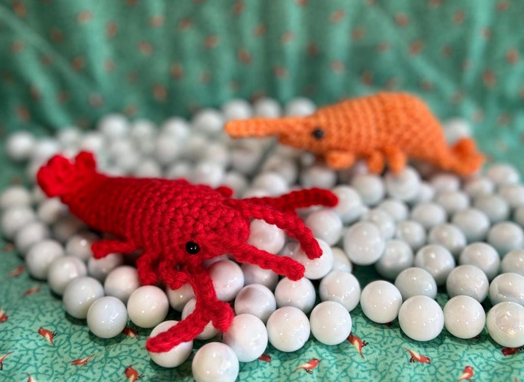 Emotional Support Prawn and Lobster Buddy - Handmade Crochet Toy - Etsy