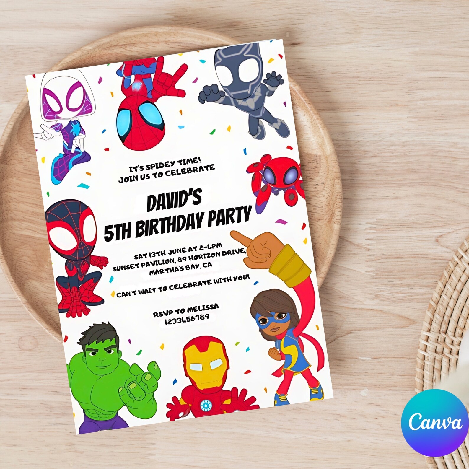 Editable Spidey and Friends Birthday Invitation, Spidey Party Invite ...