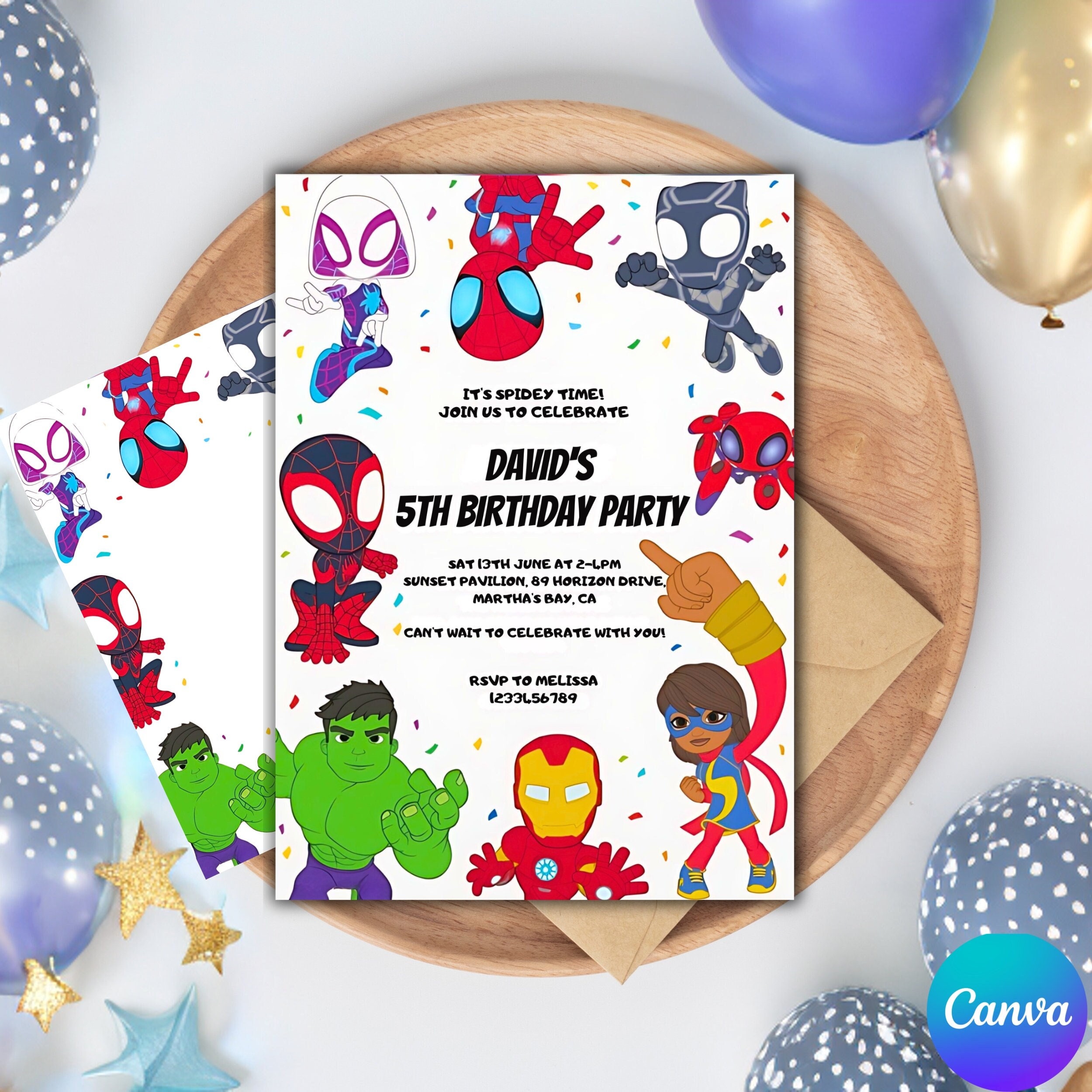 Editable Spidey and Friends Birthday Invitation, Spidey Party Invite ...