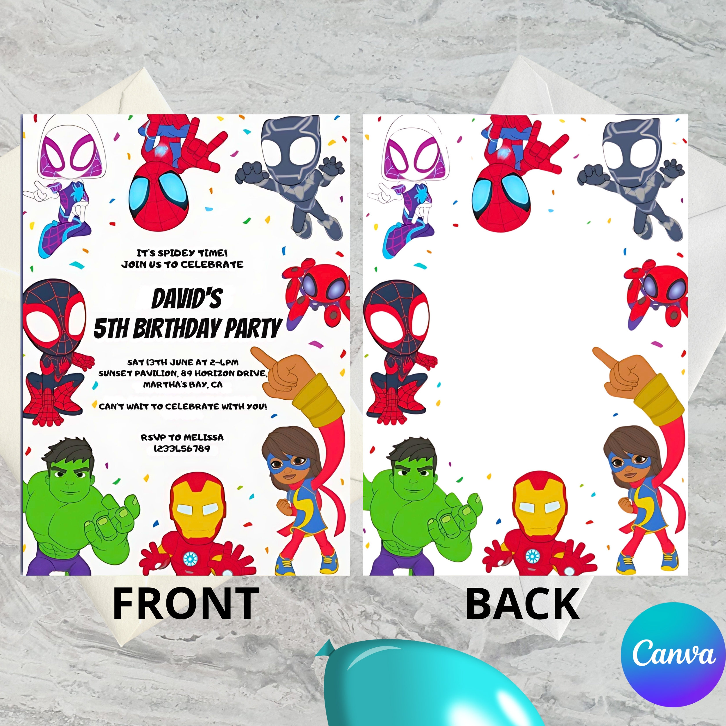 Editable Spidey and Friends Birthday Invitation, Spidey Party Invite ...