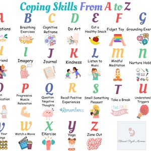 Coping Skills From A to Z, Alphabet Coping Skills, Social Emotional ...