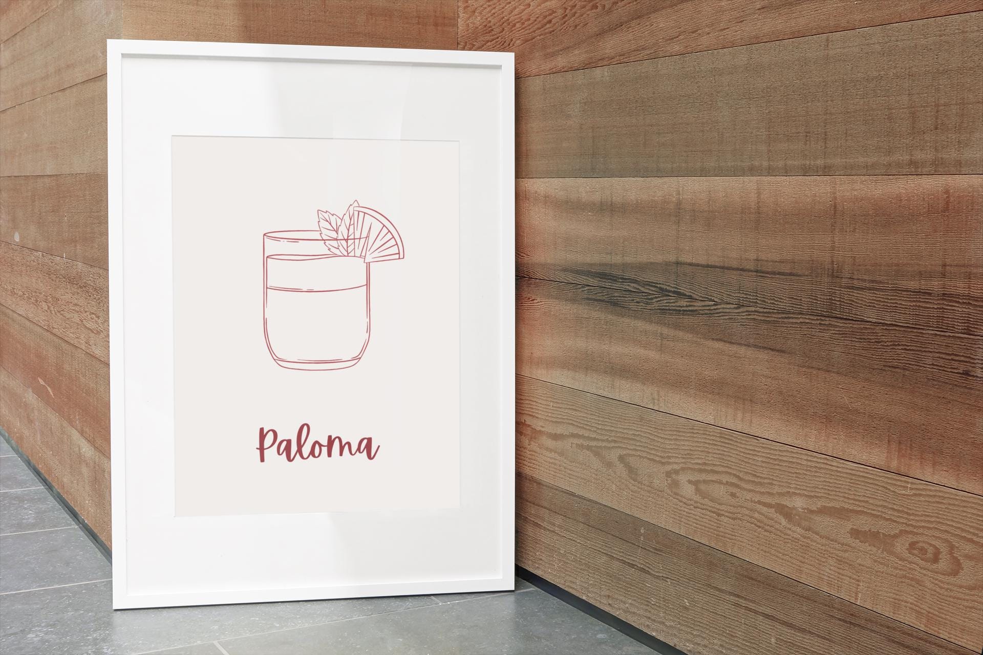 Paloma Drink Sign Printable Wall Art Refreshing Cocktail Bar Sign ...