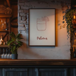 Paloma Drink Sign Printable Wall Art Refreshing Cocktail Bar Sign ...