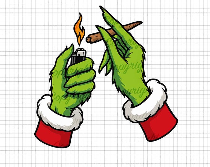 Grinch Hands Smoking SVG Joint Funny Christmas File Digital Printable ...