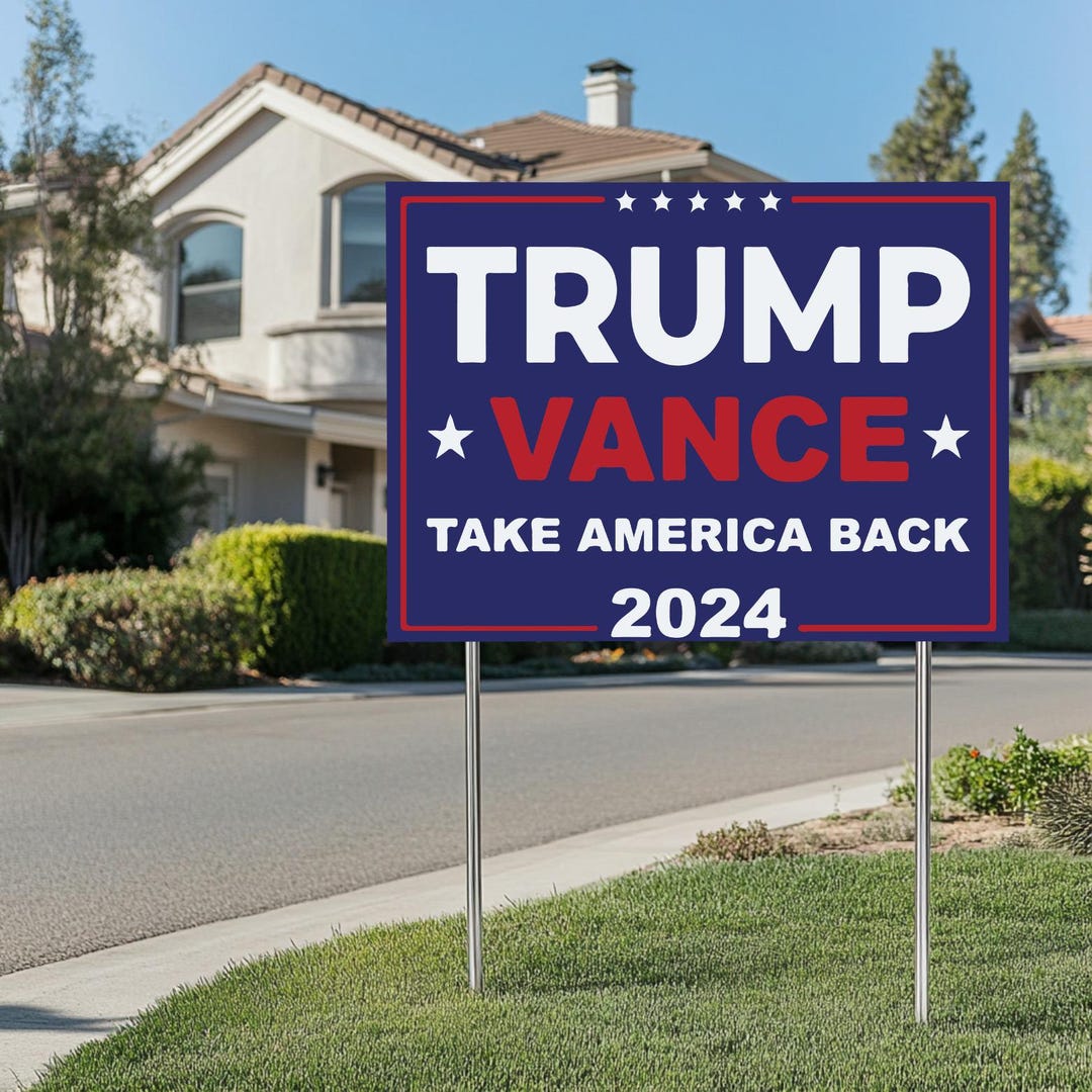Trump Vance 2024 Yard Sign, Trump President Vance Vice President 2024 ...