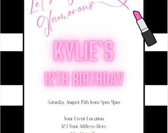 Ulta Beauty Birthday Party Invitation: Teen Makeup Theme (digital ...
