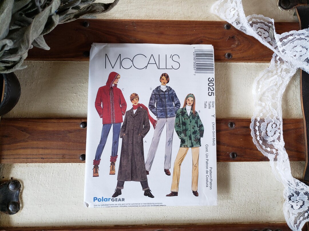 Vintage Mccalls Sewing Pattern 3025 Uncut Unused Collared Jacket Coat ...