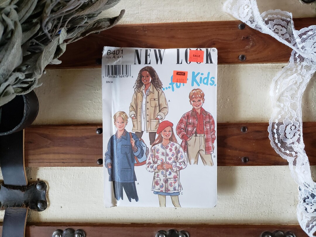 Vintage New Look Sewing Pattern 6401 Uncut Unused Multiple Sizes Kids ...