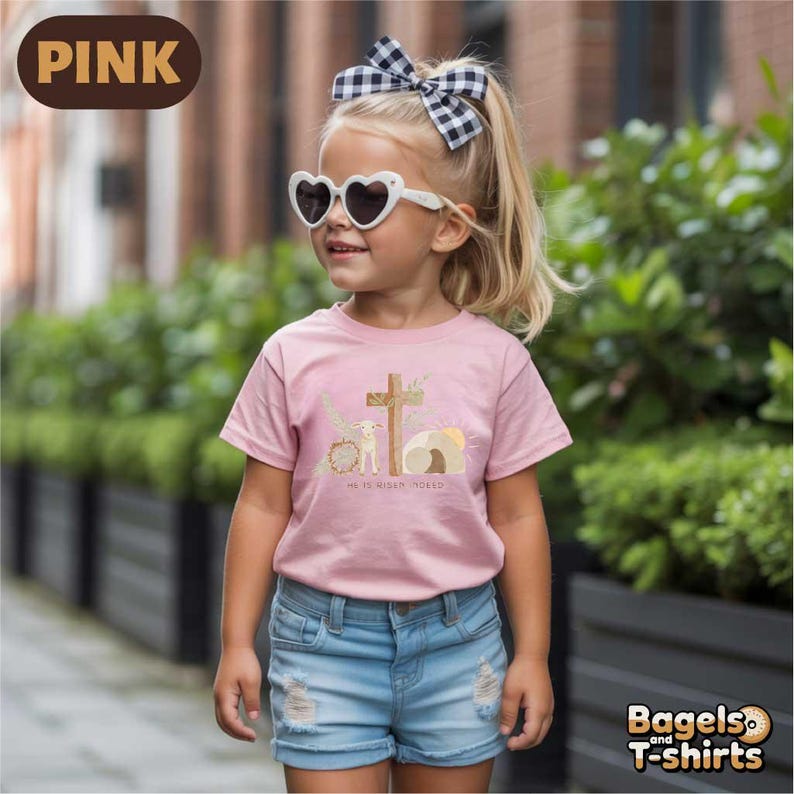 He is Risen Shirt, Easter Day Gift for Kids, Easter Christian Toddler T ...