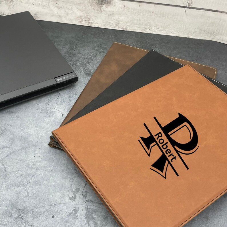Personalized Leather Portfolio, Custom Leather Portfolio, Engraved Portfolio, Office Gift ...