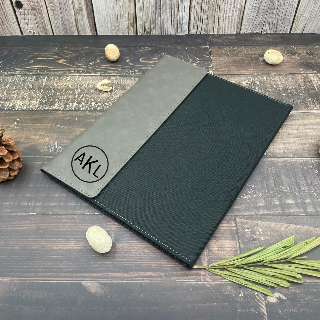 Personalized Leather Flap Portfolio, Custom Engraved Leather Portfolio ...