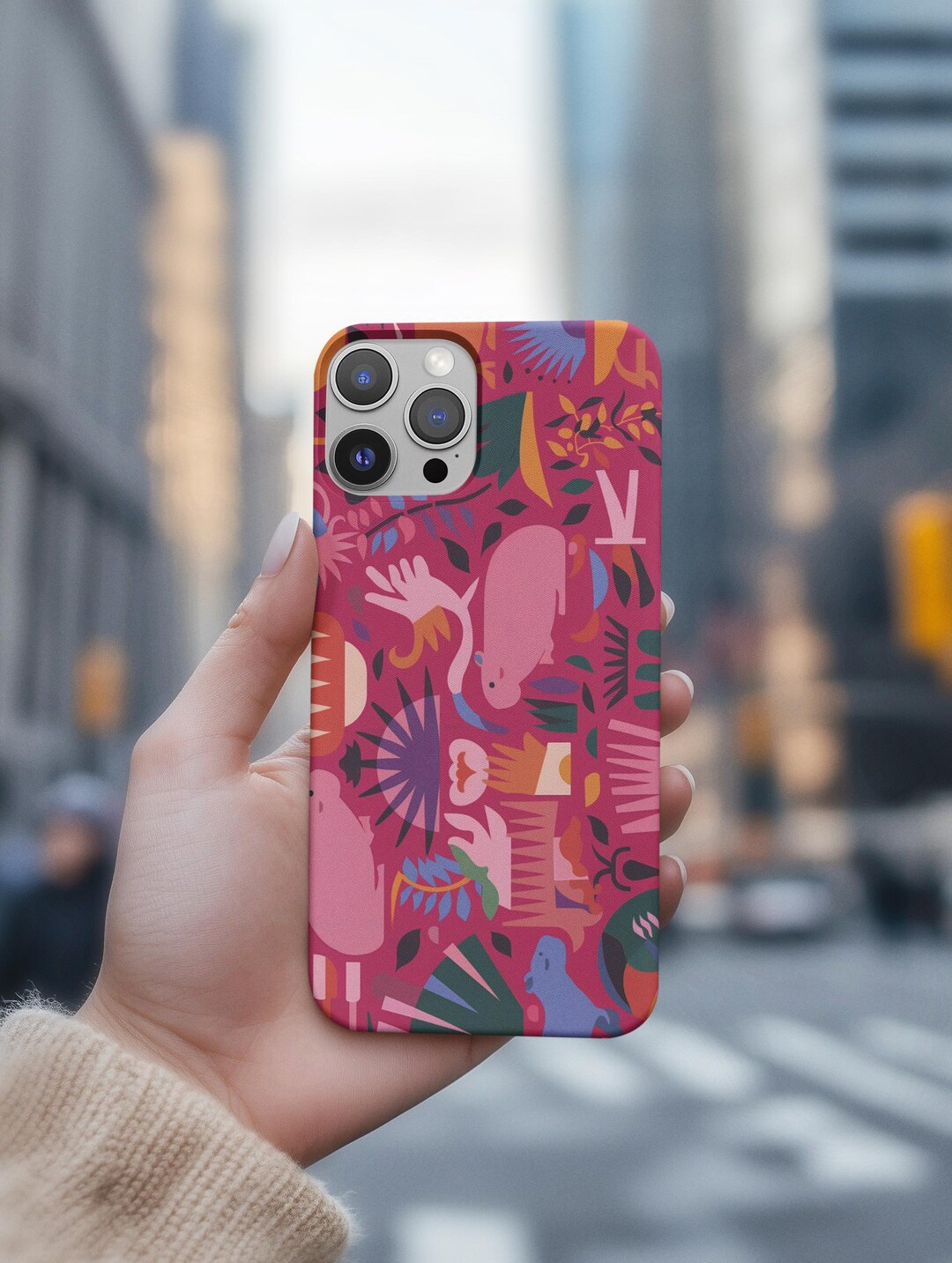 Cubism Capybara Tough Phone Case: Red Wildlife Cover - Etsy