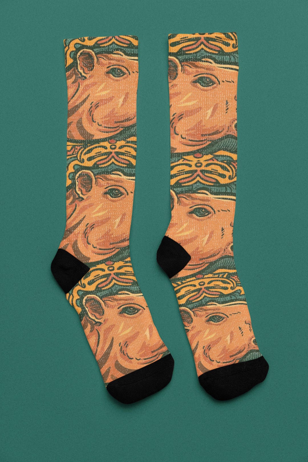 Capybara Psychedelic Socks | Vintage Style Animal Artwork | Funky ...