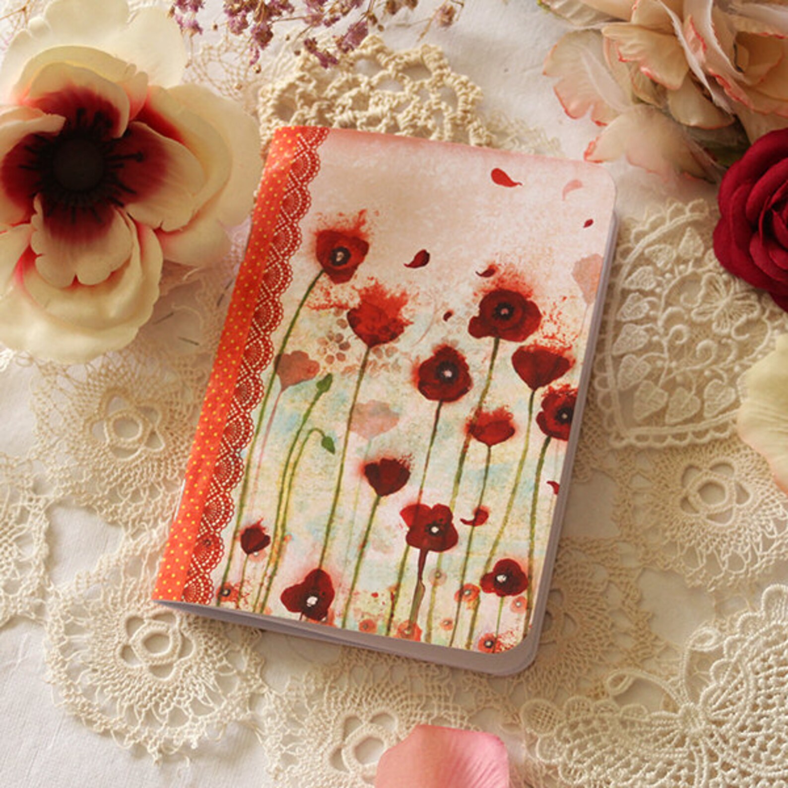 Illustrated Notebook Poppies | Etsy