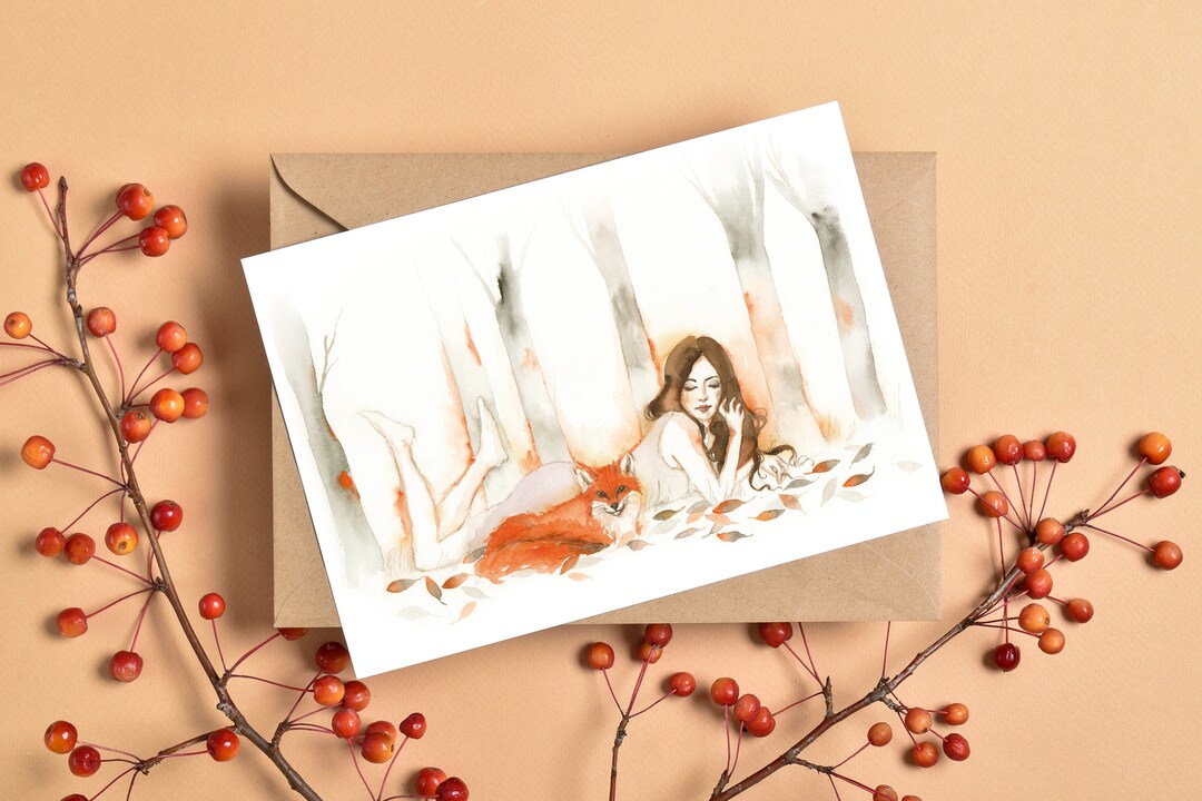 Postcard Illustrated Postcard Fox Postcard le Rendez-vous - Etsy