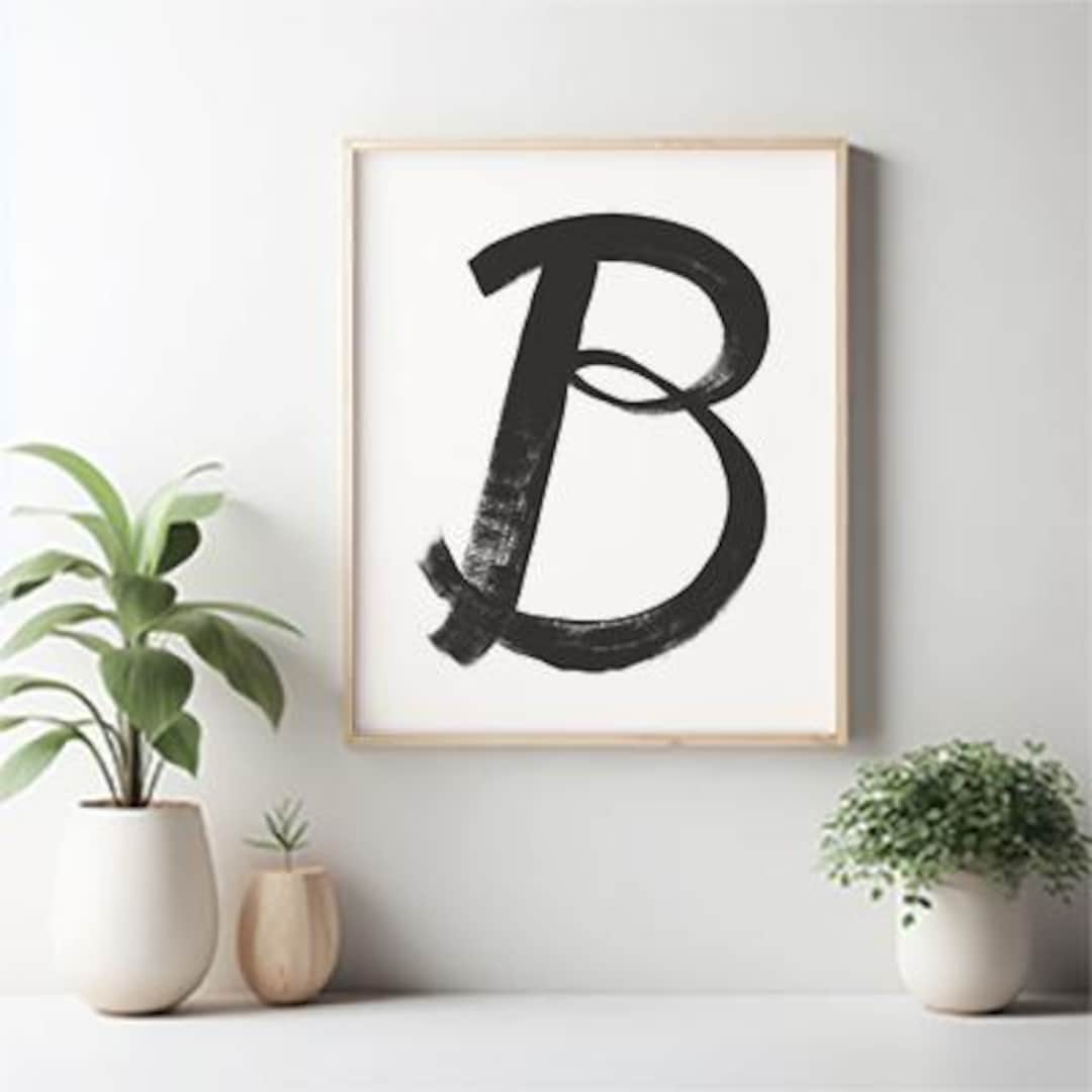 Black Painted Letter B Print - Etsy