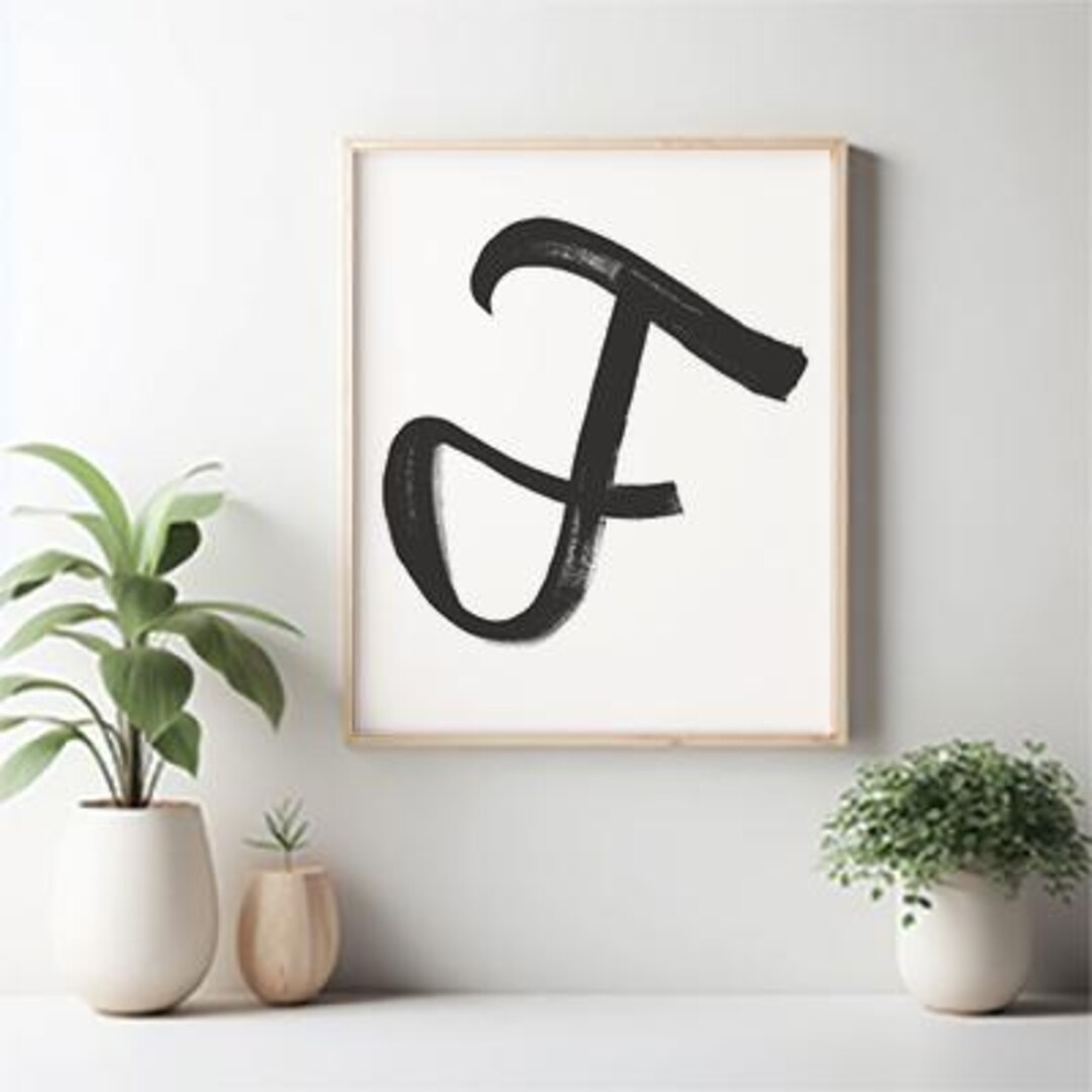 Black Painted Letter F Print - Etsy