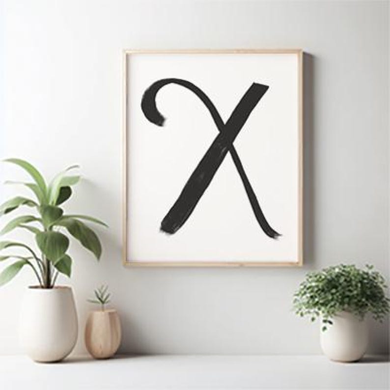 Black Painted Letter X Print - Etsy