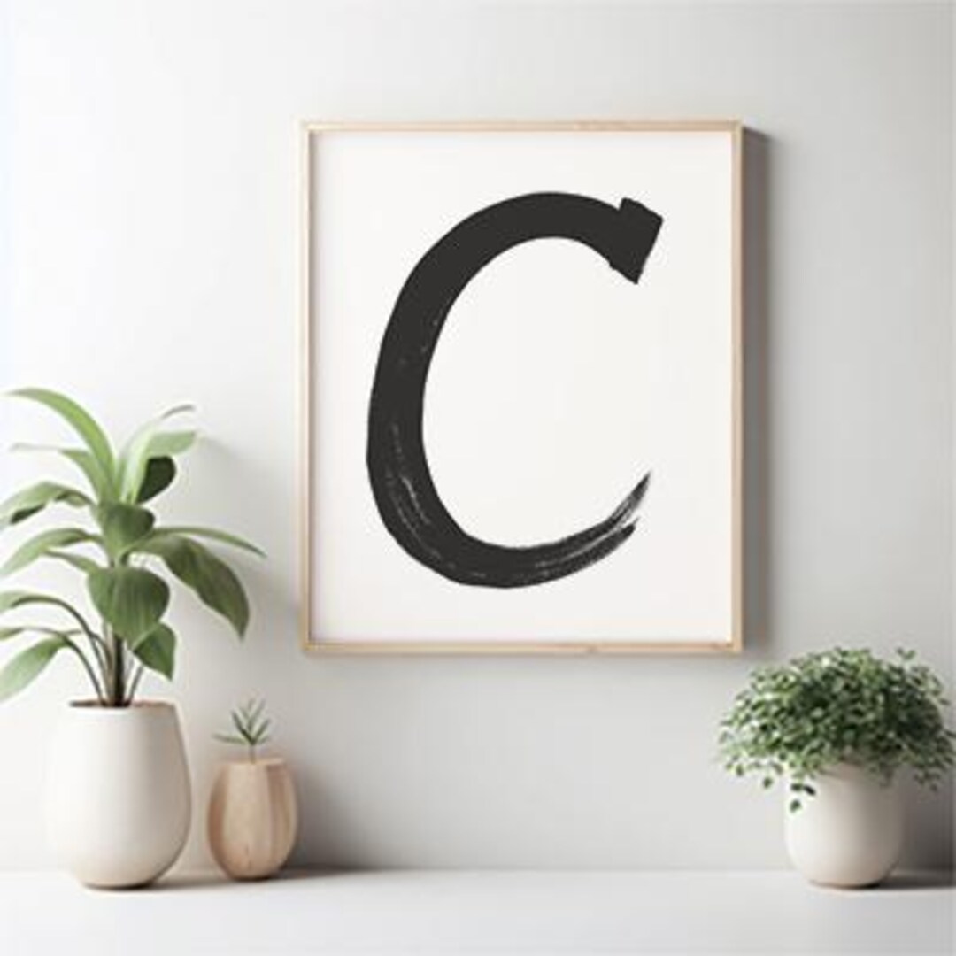 Black Painted Letter C Print - Etsy
