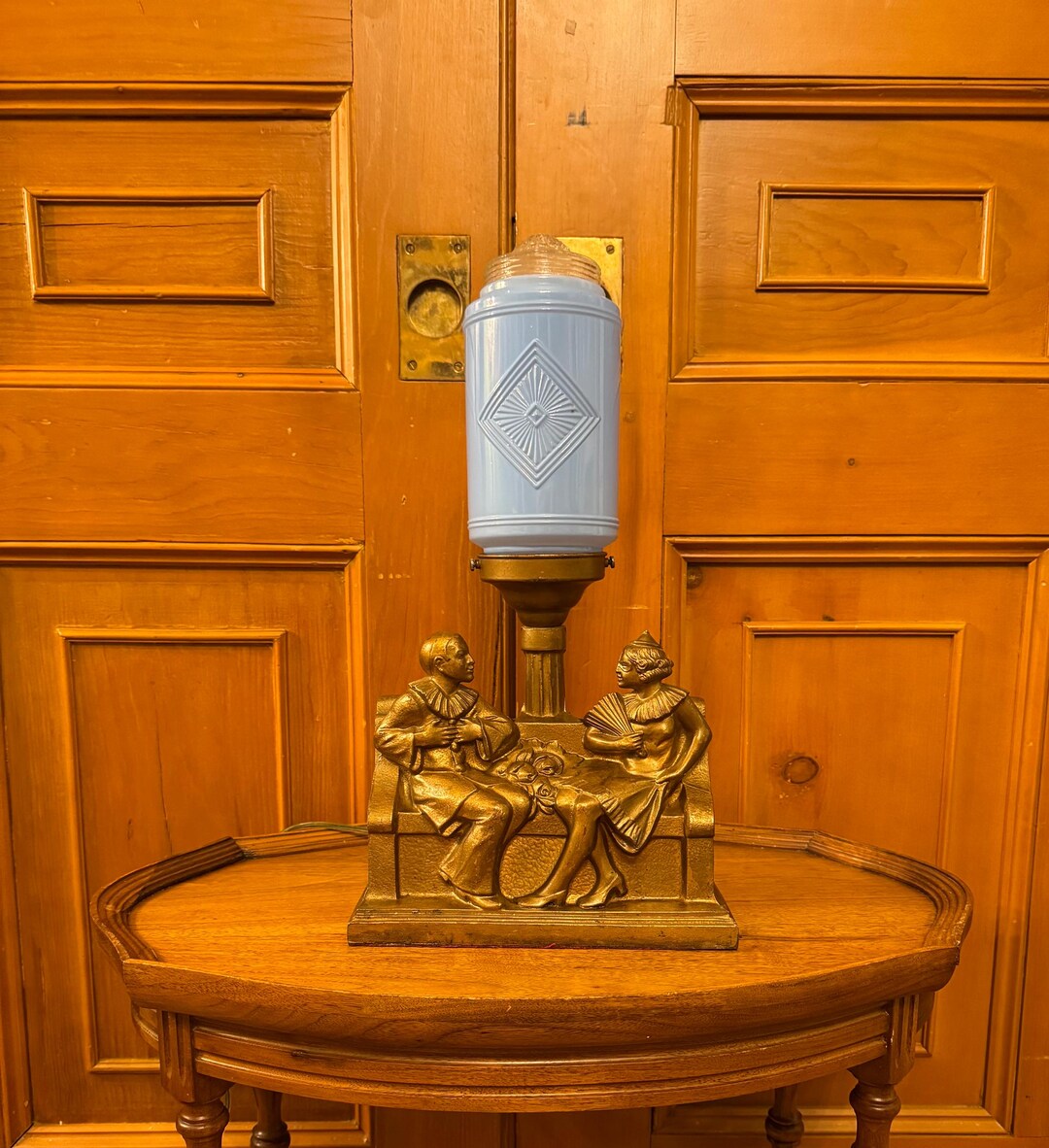 Antique 1920-1930’s Art Deco Style Theatre Lamp With Robin Egg Blue ...