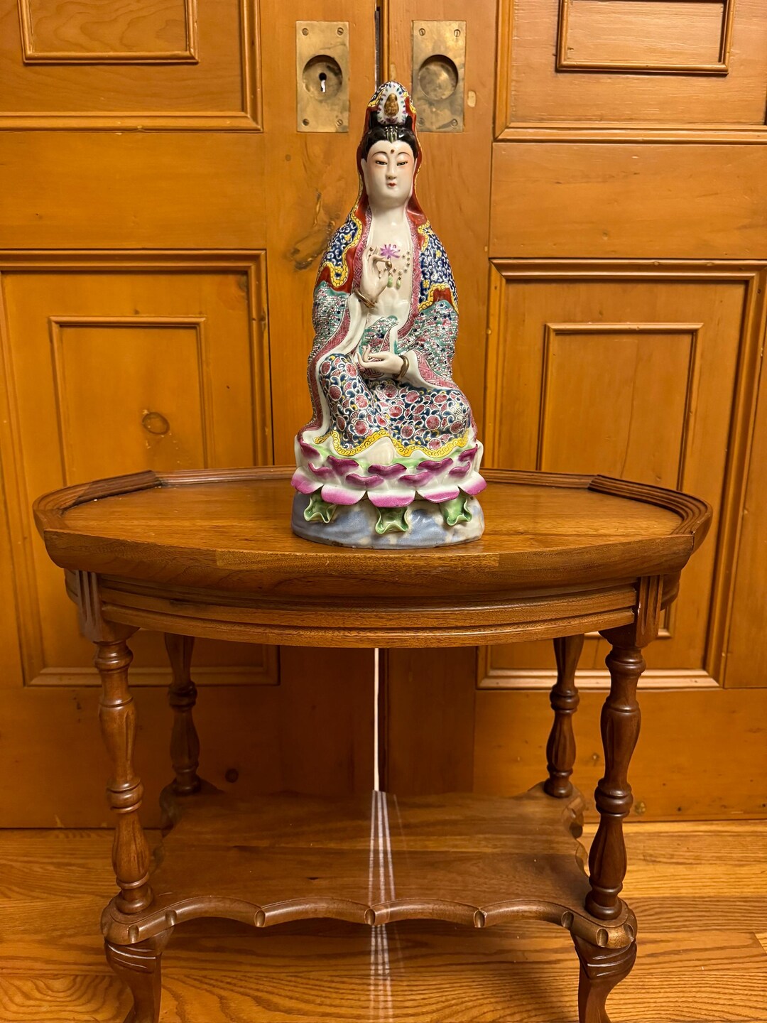 Vintage 13.5 Tall Very Detailed Early 20th Century Wucai Quan Yin ...