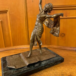 Antique Richard Thuss (1865-1953) Art Nouveau Style Belly Dancer Bronze ...