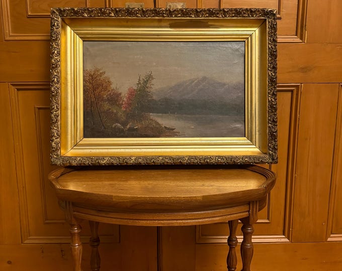 Antique 19th Century Circa 1880 Canadian Wilderness Landscape Moody Oil ...