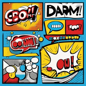 Pop Art Comic Style T-shirt Designs Digital - Etsy