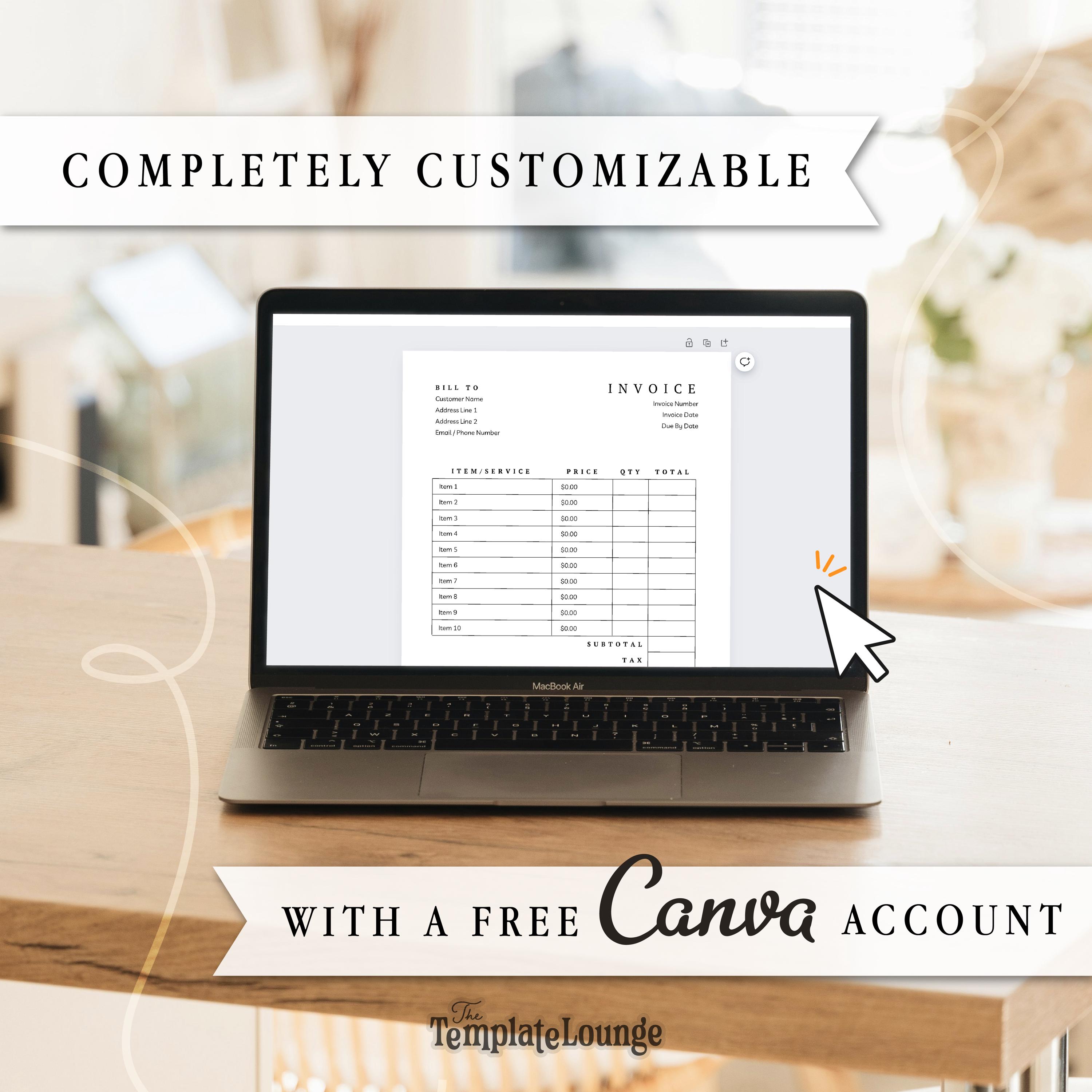 Editable Invoice Template for Small Business | Billing Template | Small ...