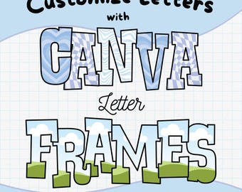 Editable Canva Letter Frames Customizable Frames for Canva Uppercase ...