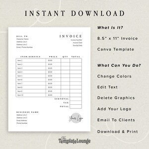 Editable Invoice Template for Small Business | Billing Template | Small ...