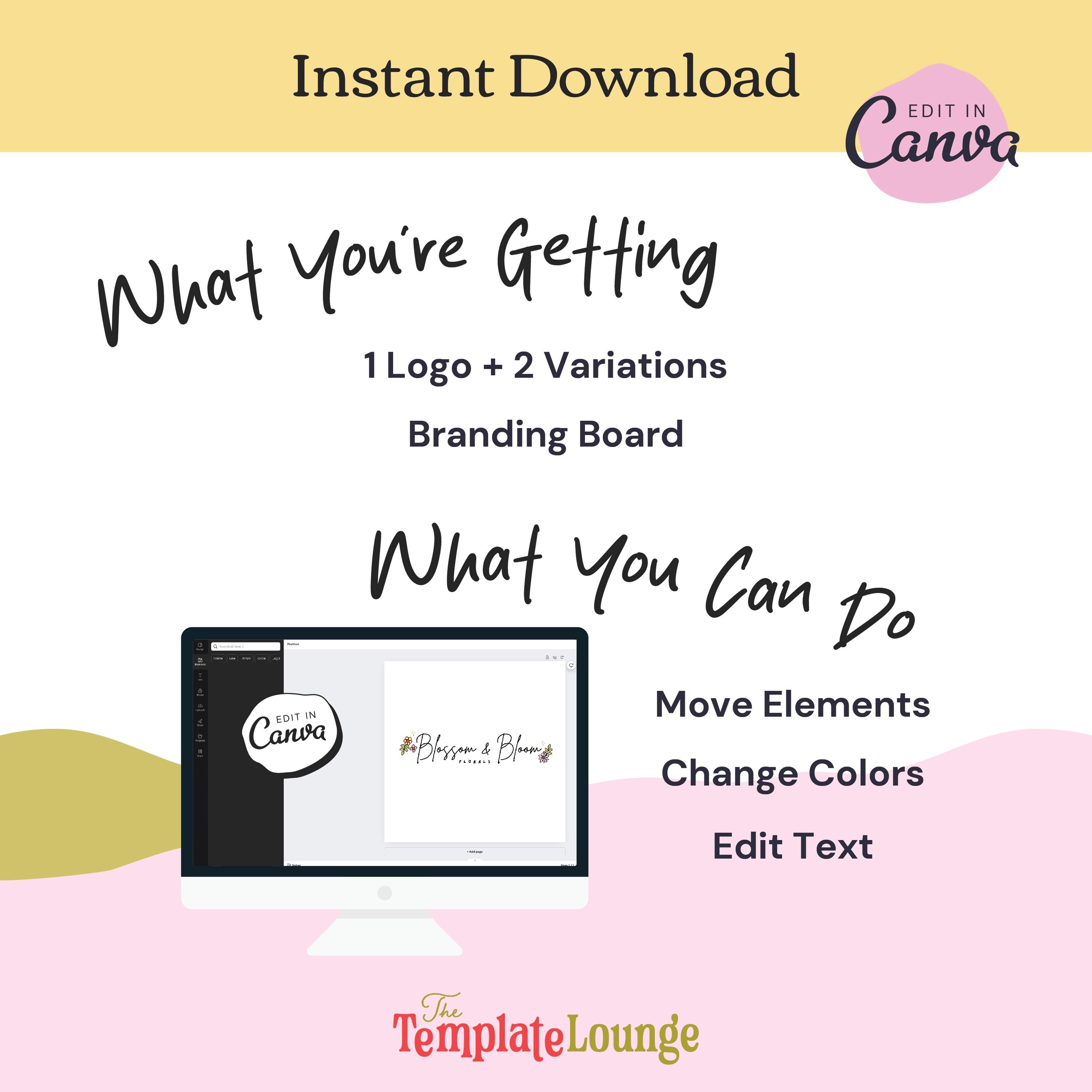 Editable Logo and Branding Canva Template | Customizable Business ...