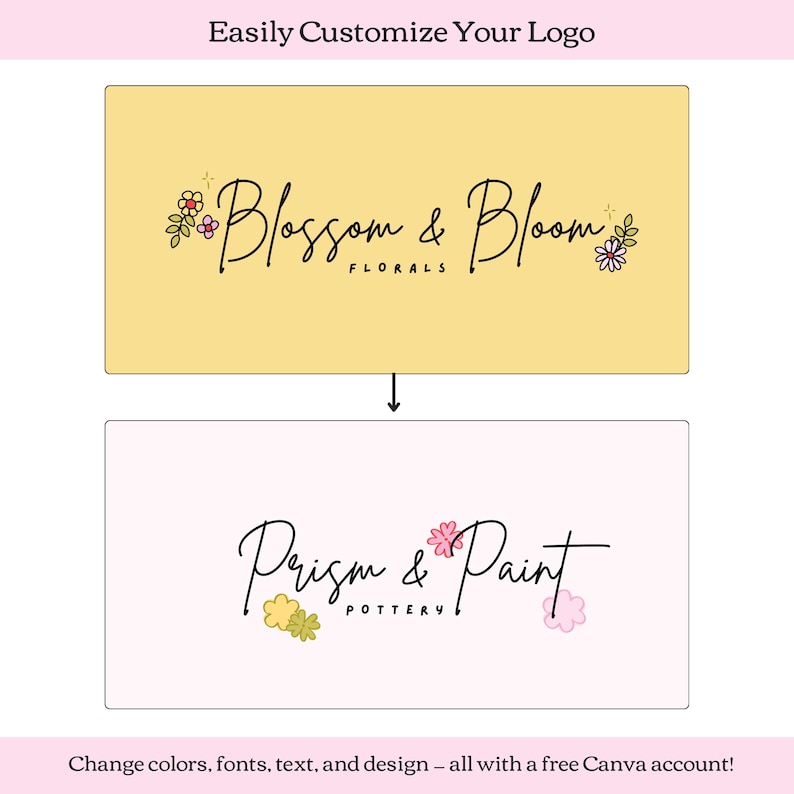 Editable Logo and Branding Canva Template | Customizable Business Design Kit | DIY Logo for ...