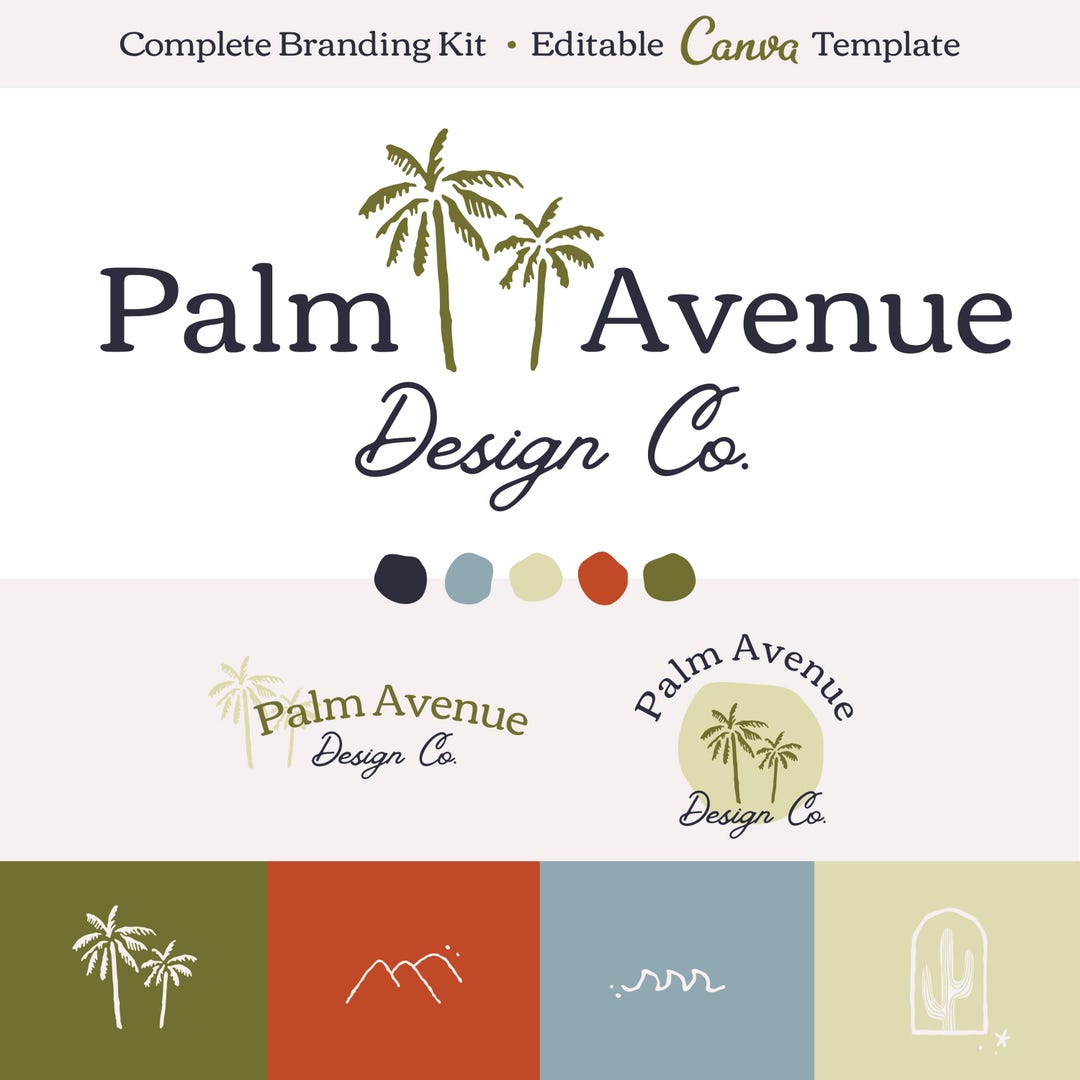 Editable Logo and Branding Canva Template | Customizable Business ...