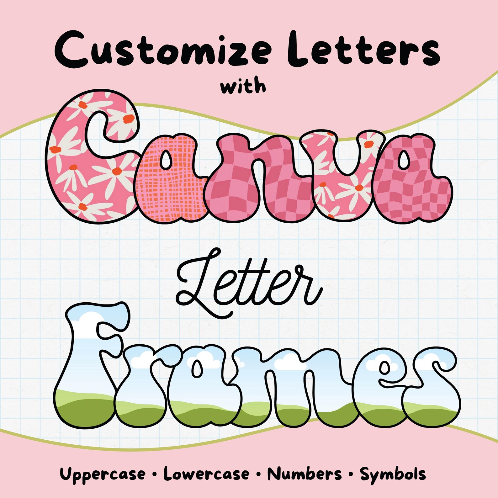 Editable Canva Letter Frames Customizable Frames for Canva Uppercase ...