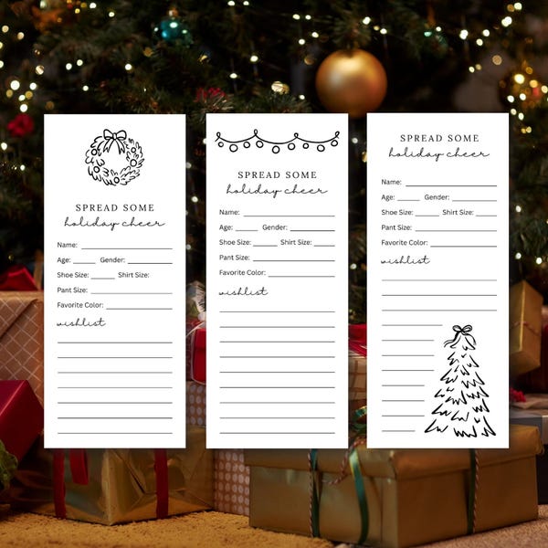 Printable Angel Tree Wish List - Etsy