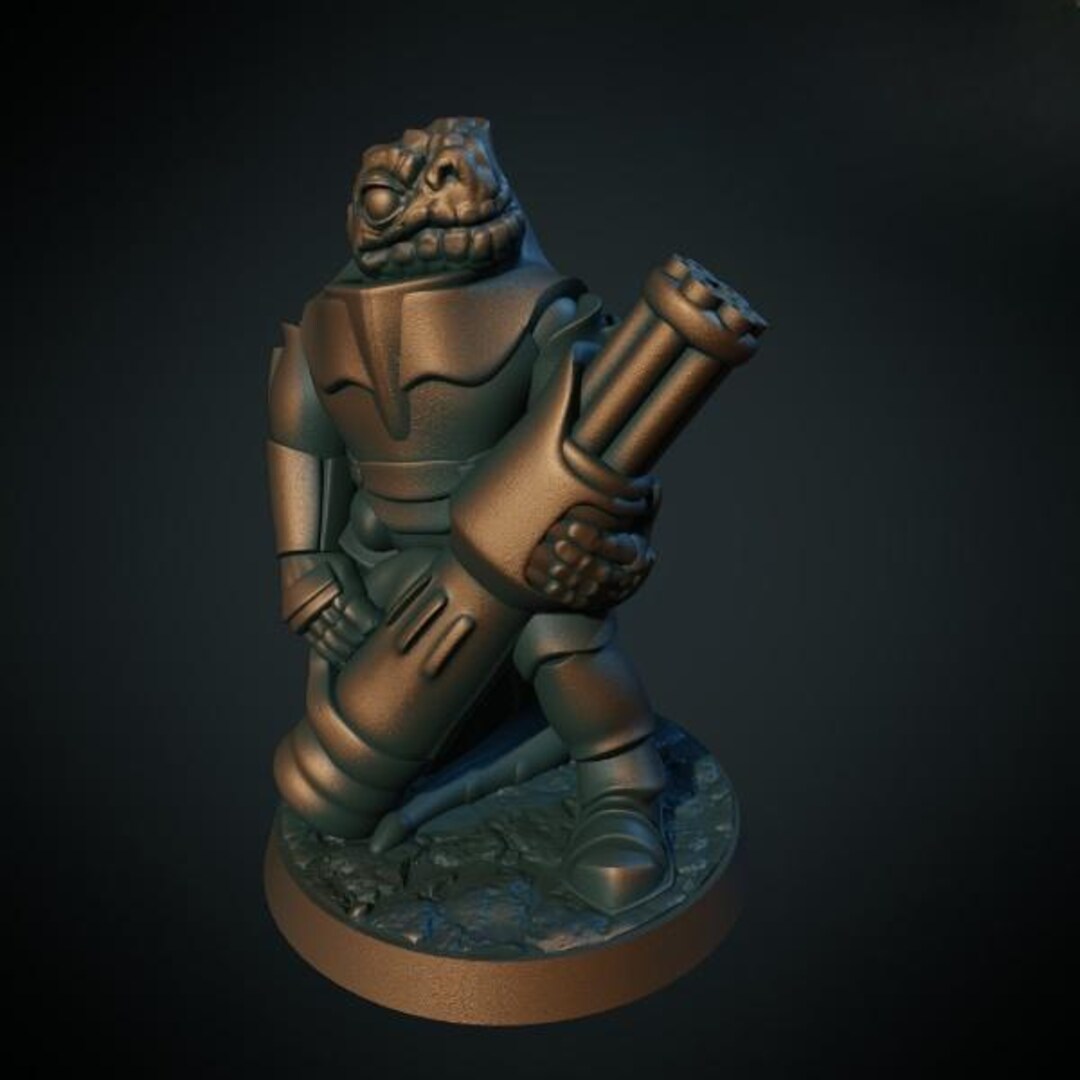 Reptilian Heavy Gunner Sci-fi Alien Warrior Miniature - Etsy