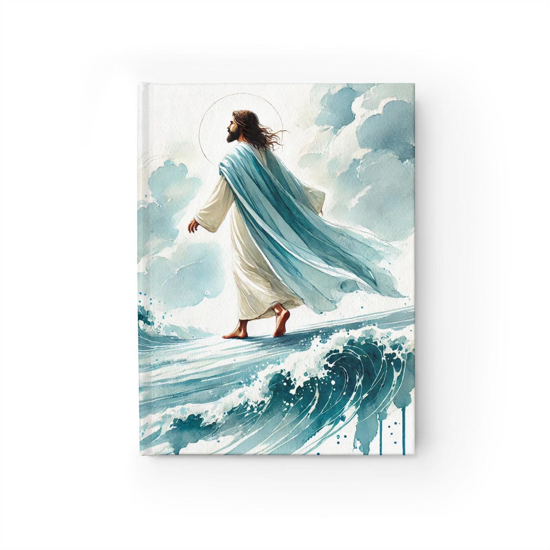 Faithful Journal - Jesus Walks on Water Watercolor AI Art, 2 ...