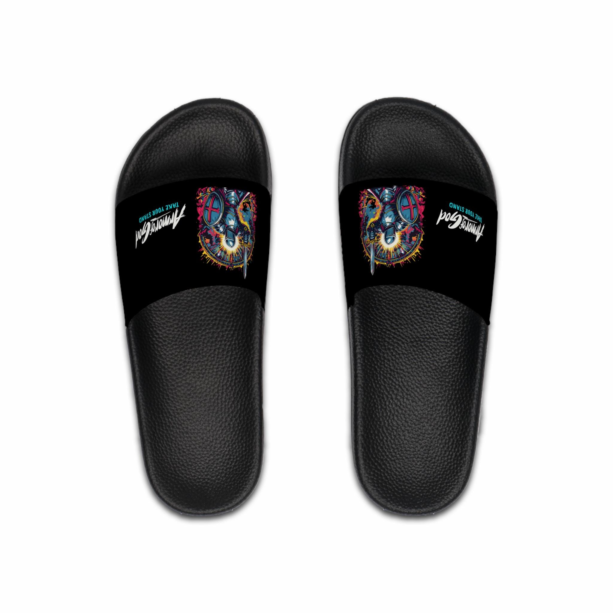 Armor of God 80's 90's Neon Retro JESUS Silhouette Slip-on Slides Bible ...