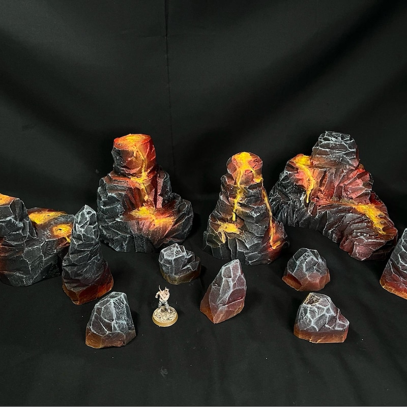 Volcanic Terrain Miniature - Etsy
