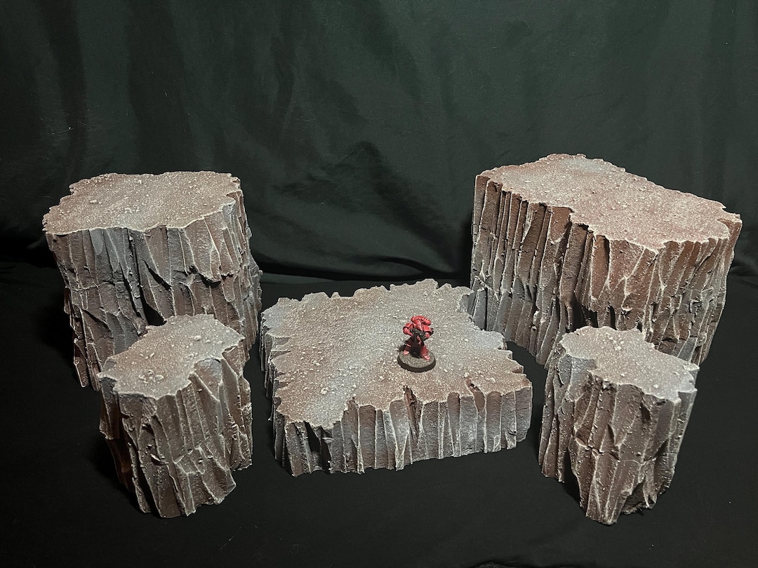 Warhammer 40k Compatible Wargaming Terrain Set of Modular Hills Rocks ...