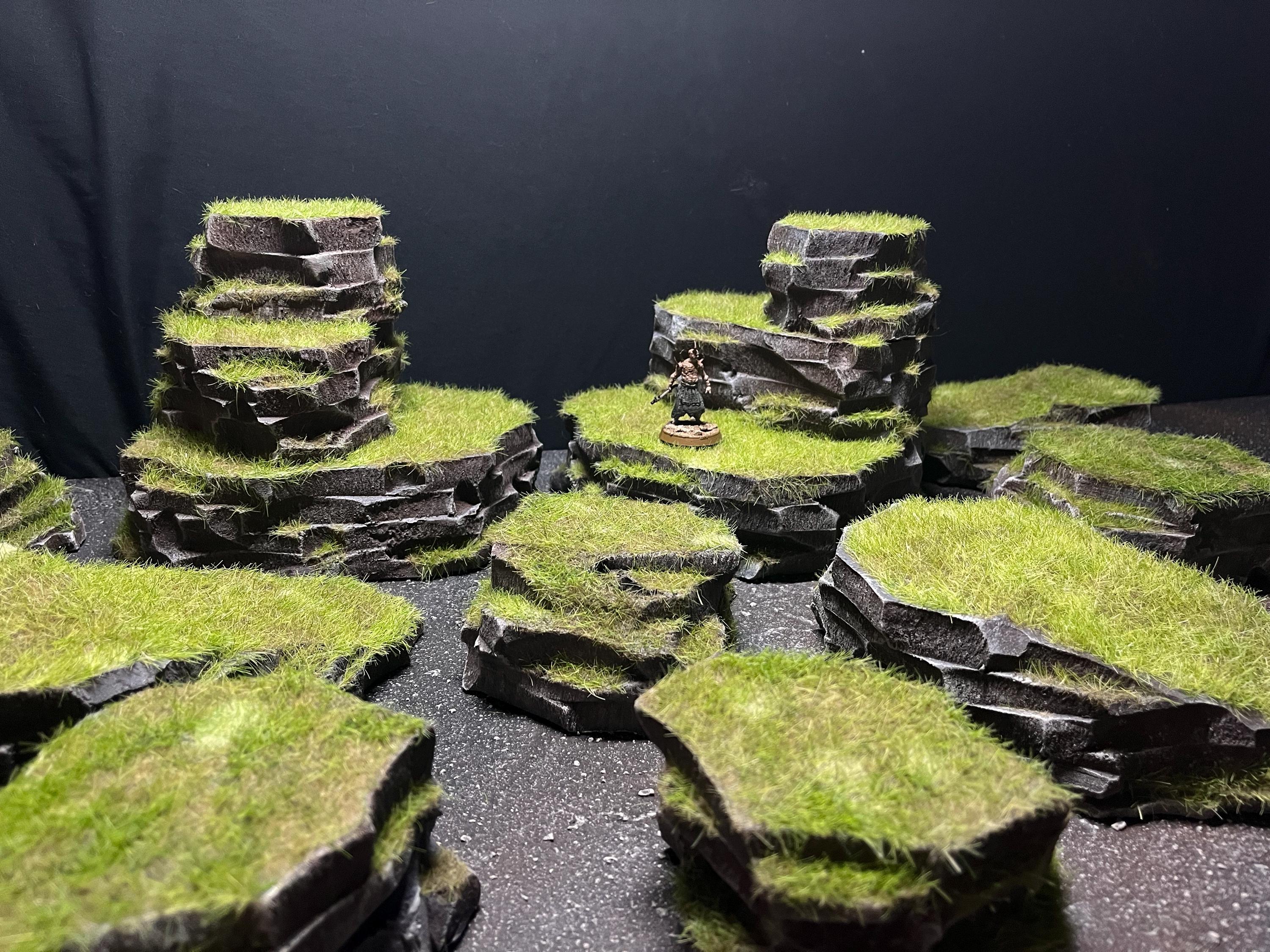 Wargaming Warhammer 40k Compatible Terrain Set of Grass Hills Fully ...
