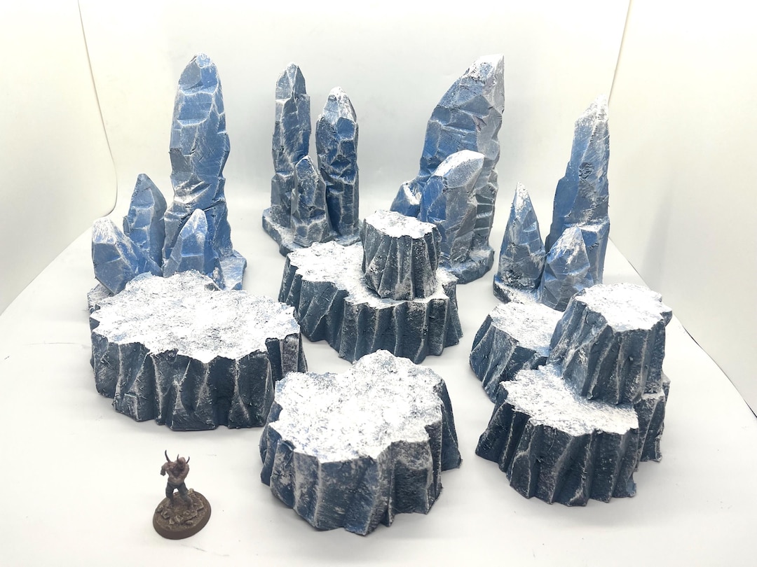 Set of Ice Arctic Wargaming Terrain Warhammer 40k Compatible Snow Hills ...