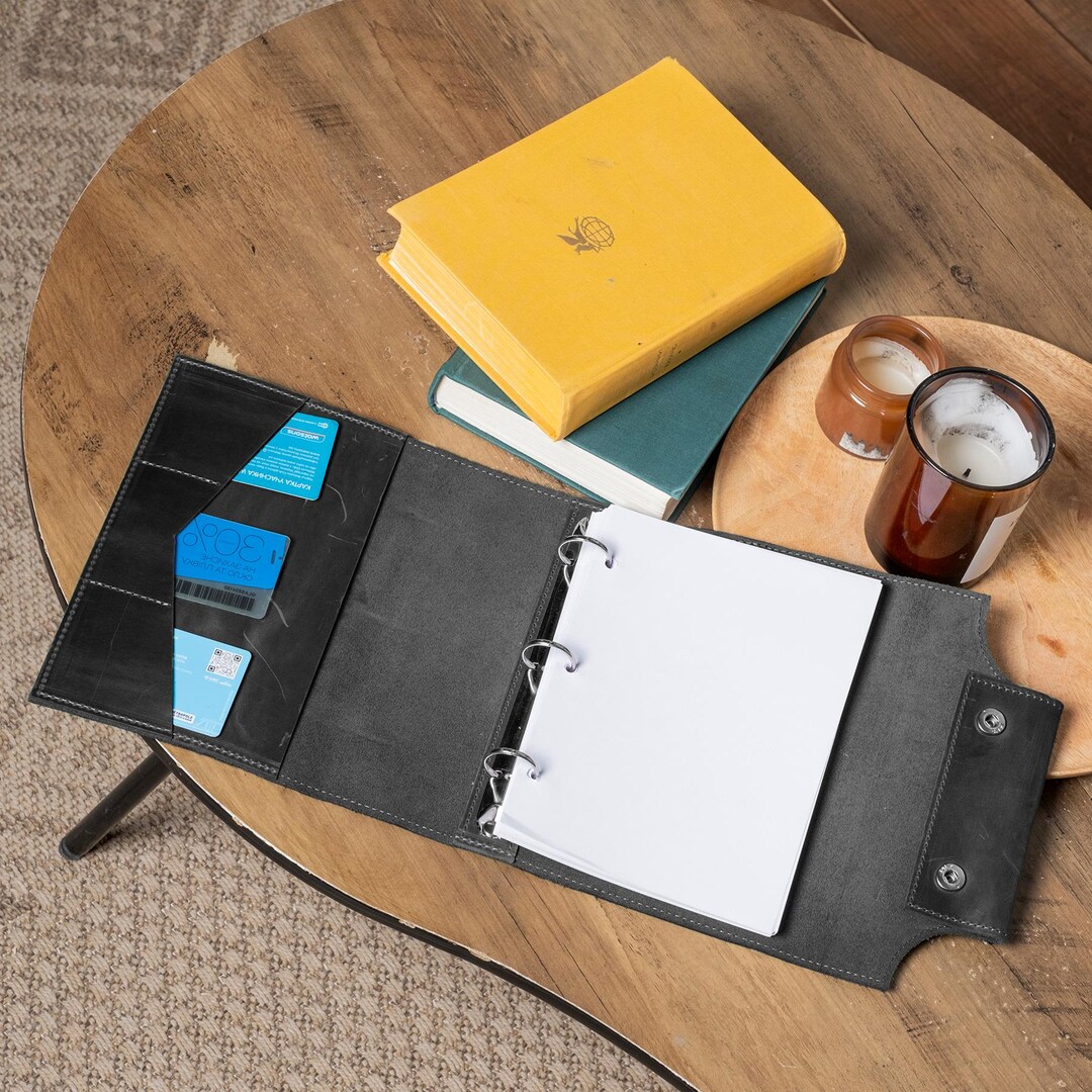 Custom Binder Cover, Leather Binder Cover, A5 Binder Planner, Binder 3 ...