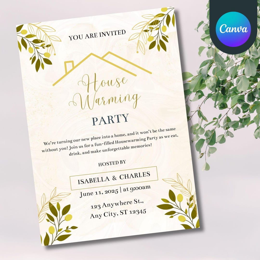 Editable Housewarming Invitation Card for Your New House Party Modern ...