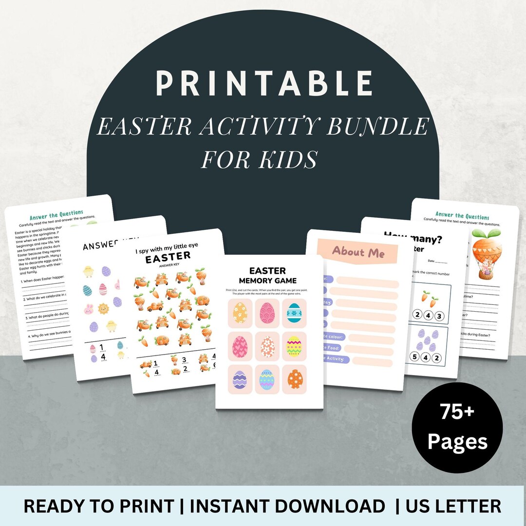 Easter Activity Bundle, Preschool Activity, Classroom Activity, Kids ...