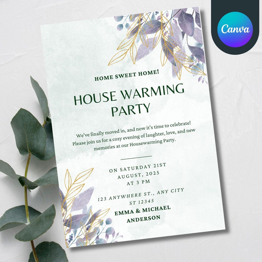 Editable Housewarming Invitation Card for Your New House Party Modern ...